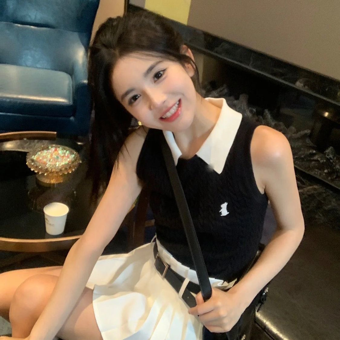 A00092 Polo Black Singlet Top – WC Concept